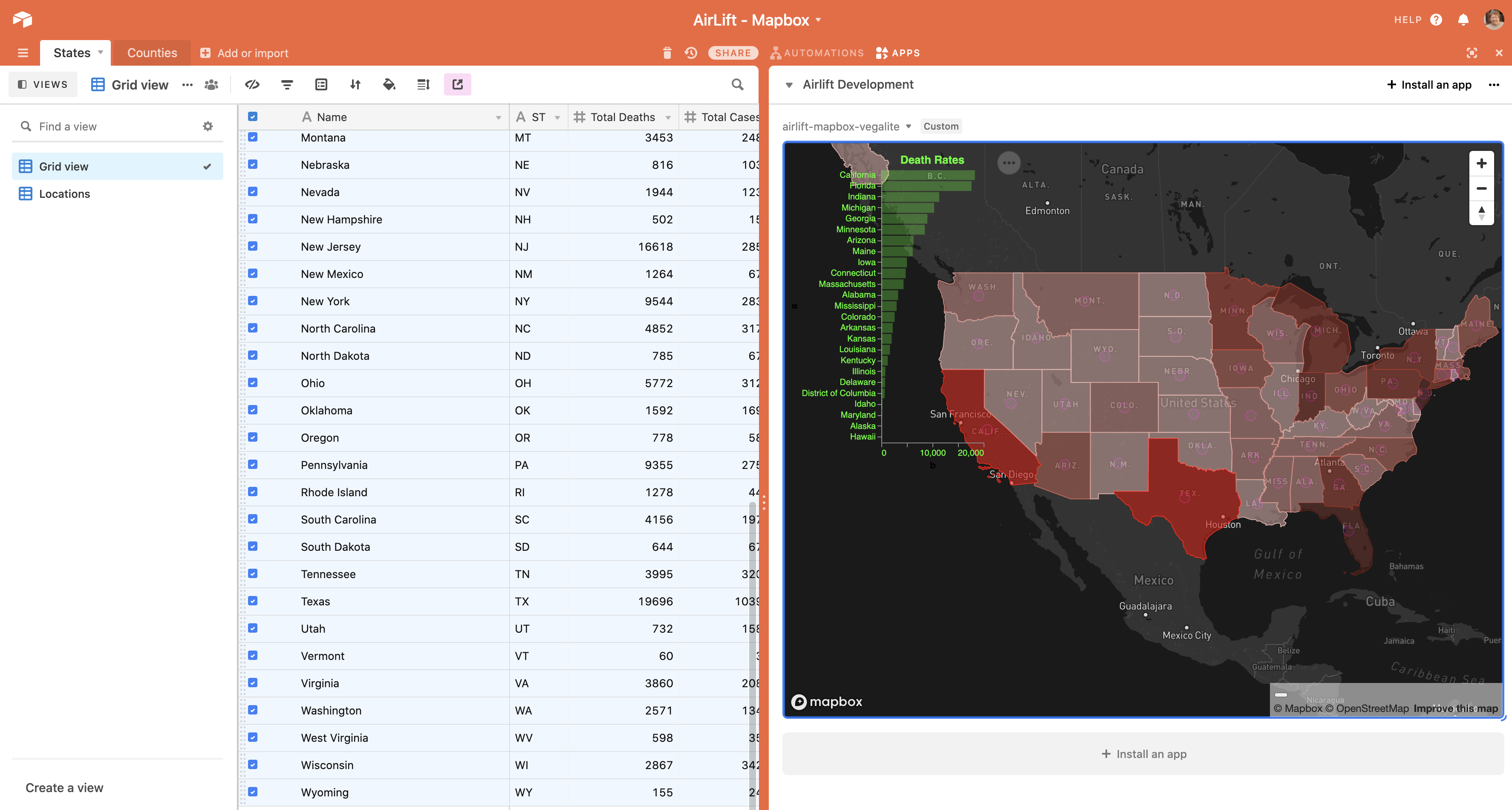 Airlift Mapbox Vega Lite Builtonair